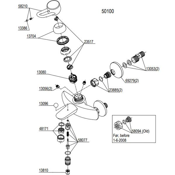 Damixa Apollo Classic Bath Shower Mixer Chrome 5010000 Spare Parts